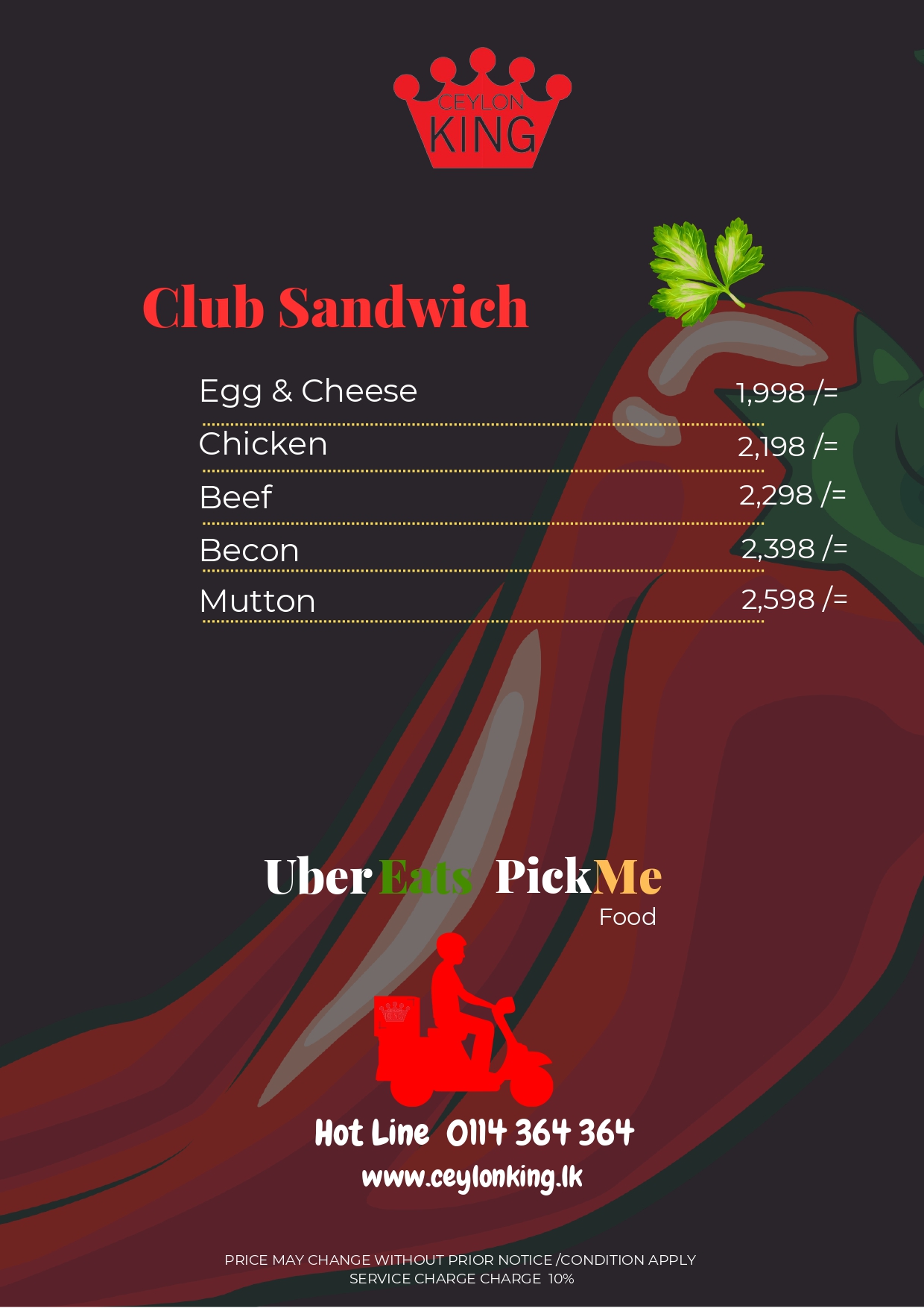 Our Menu – Ceylon King Restaurant