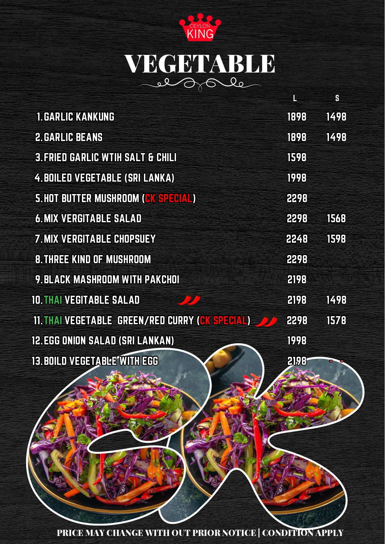 Our Menu – Ceylon King Restaurant